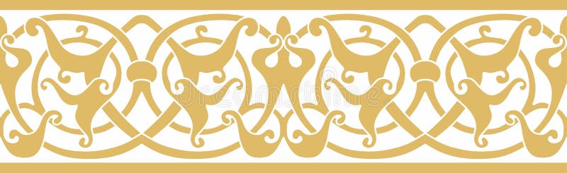 Vector Gold Seamless Arabic Ornament. Stock Vector - Illustration of ...