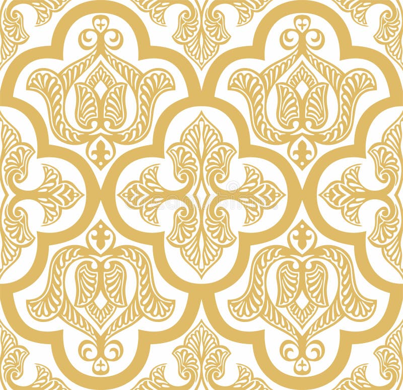 Vector Gold Seamless Arabic Ornament. Stock Vector - Illustration of ...