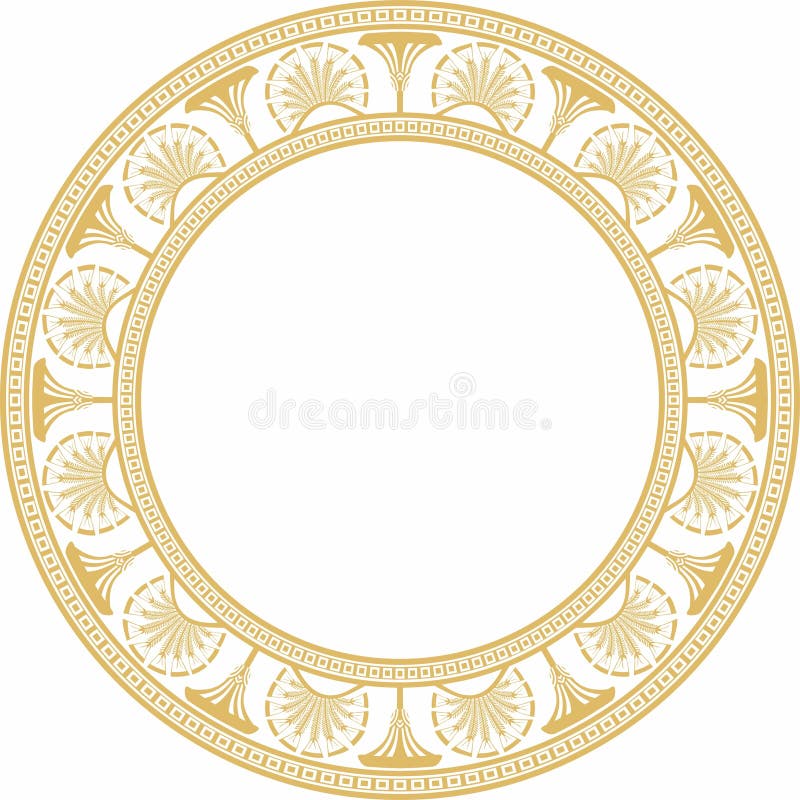 Vector Gold Seamless Round Egyptian Ornament. Stock Vector ...