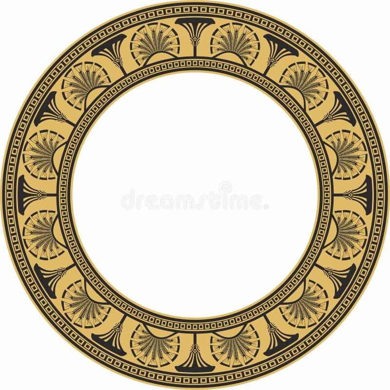 Vector Gold Seamless Round Egyptian Ornament. Stock Vector ...