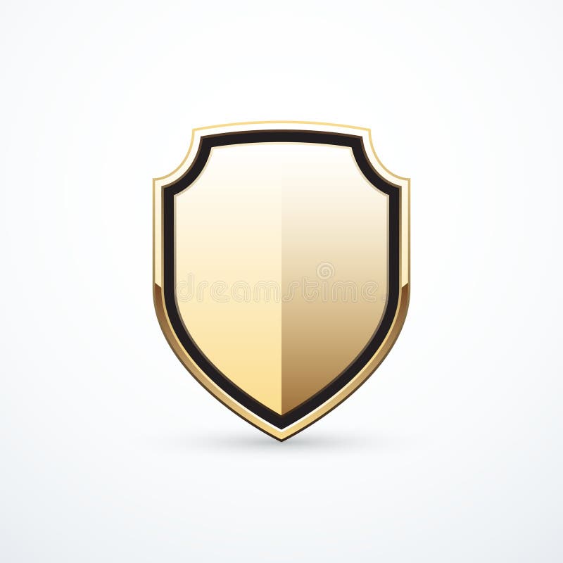 Vector gold shield icon stock vector. Illustration of element - 102376057