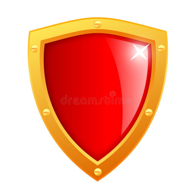 Gold shield stock illustration. Illustration of isolated - 10634339