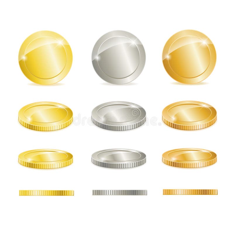 Vector Gold, Silver, and Copper Coins Stock Vector - Illustration of ...