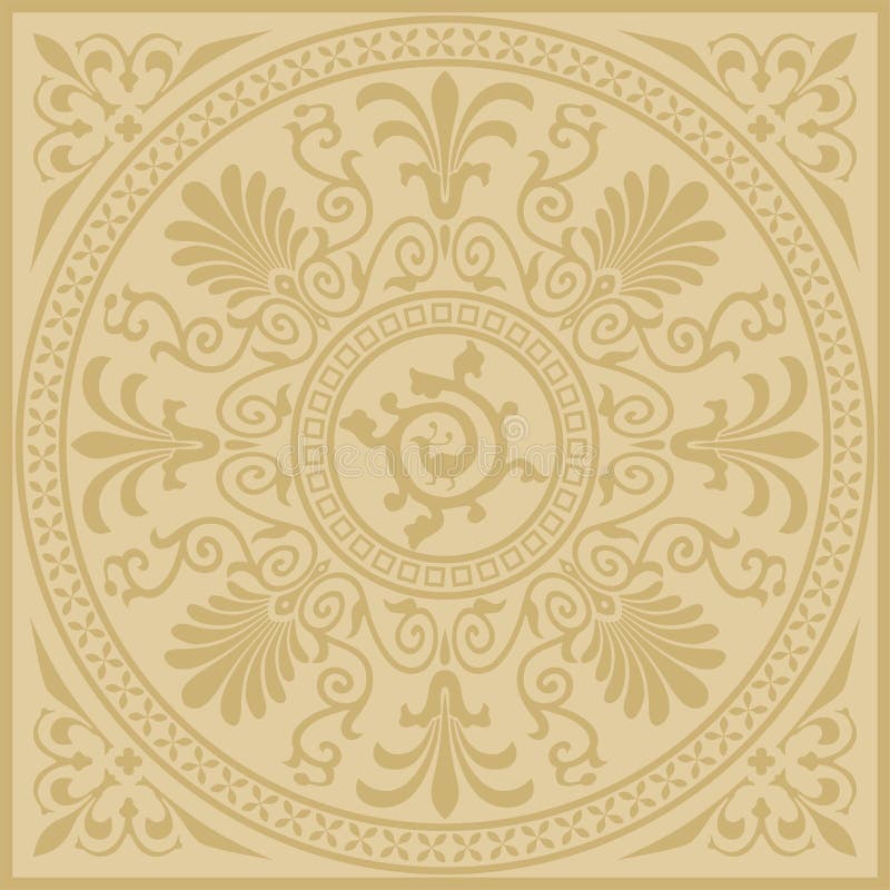 Vector Gold Square Classical Ornament of Ancient Greece and Roman ...