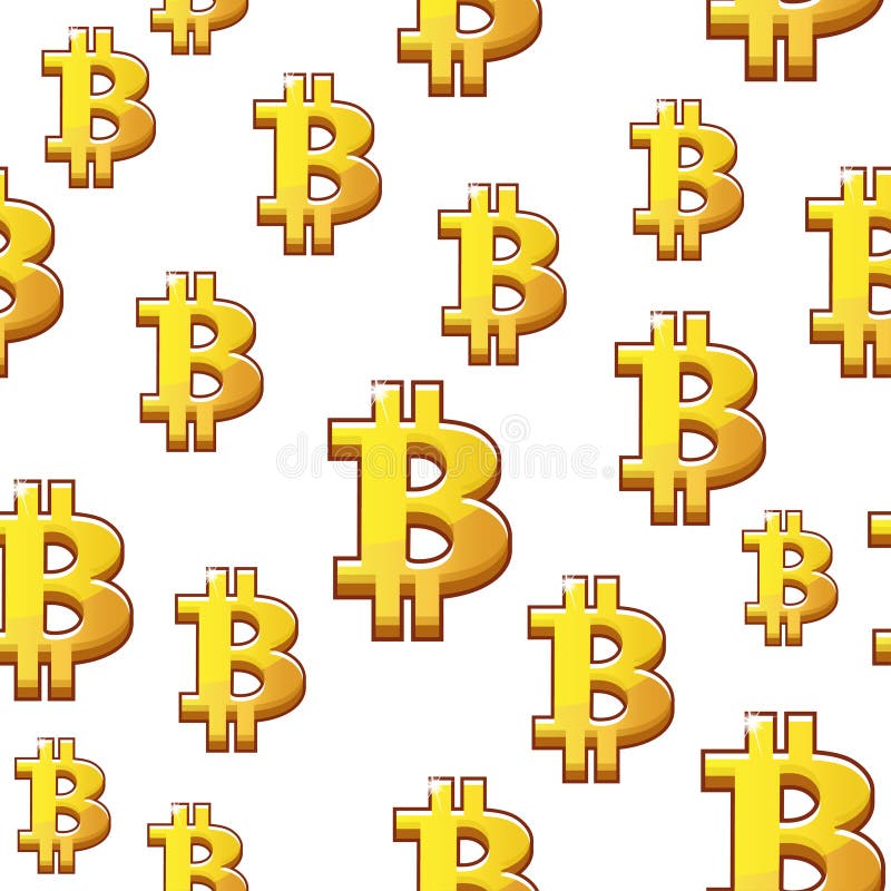 Golds Symbol Bitcoin Seamless Pattern. Cryptocurrency Electronic Stock ...