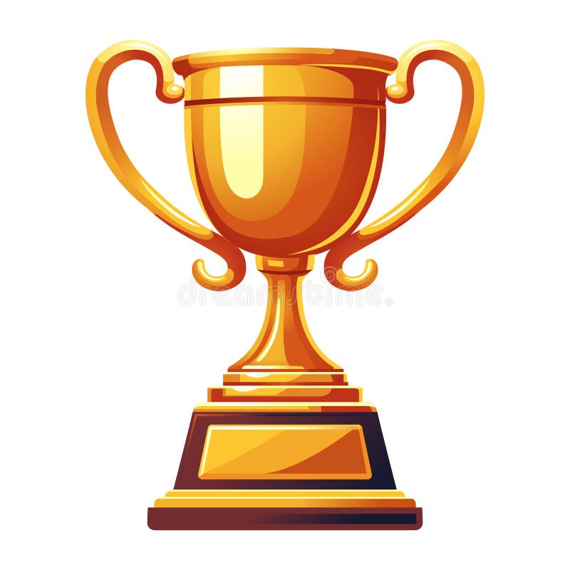 Vector Gold Shiny Trophy Illustration with Name Plate Stock Vector ...