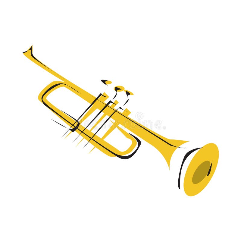 Vector Gold Trumpet Isolated on White Background in EPS10 Stock Vector ...
