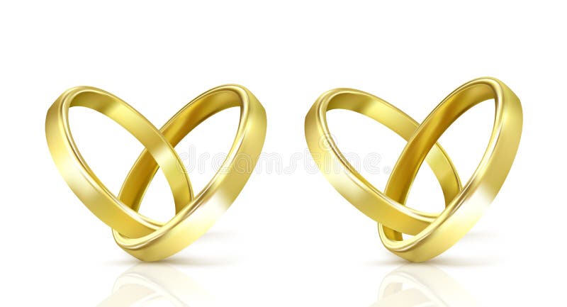 Gold Wedding Rings Isolated on White Stock Vector - Illustration of ...