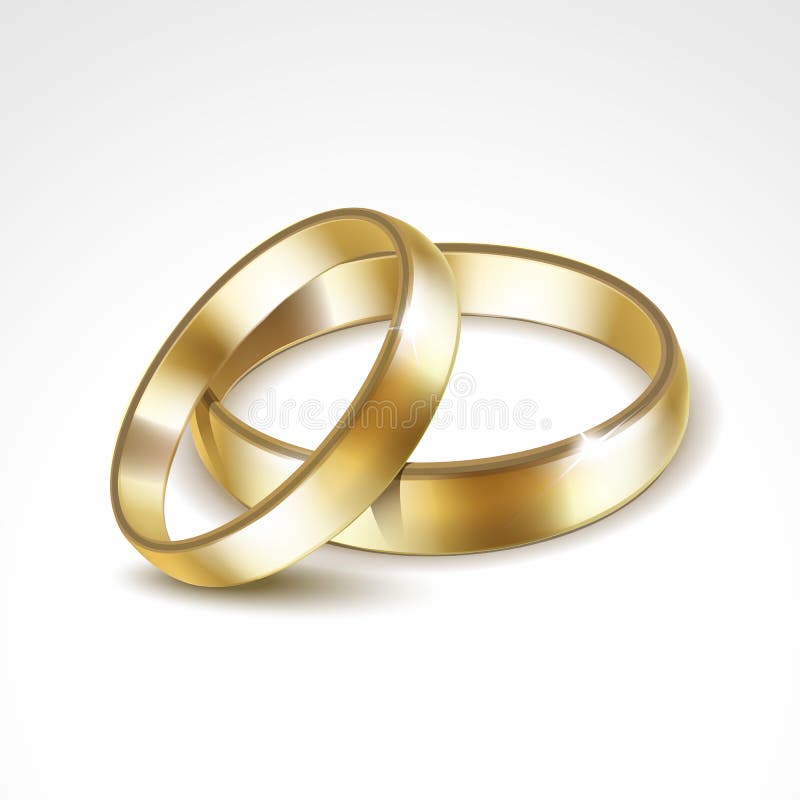 Vector Gold Wedding Rings Isolated Stock Vector - Illustration of metal ...