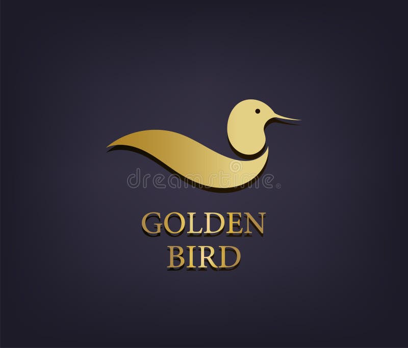 Vector Golden Bird Logo, Abstract Luxury Icon Stock Vector ...