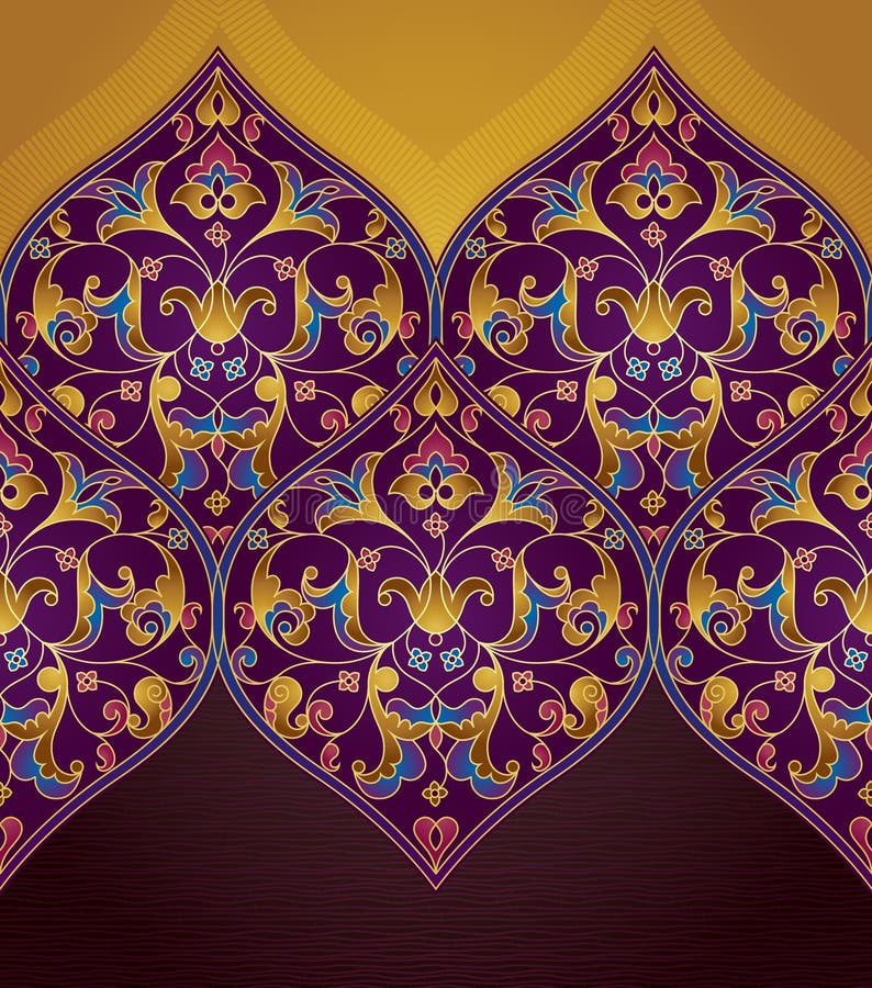 Vector Golden Seamless Border in Eastern Style. Stock Vector ...