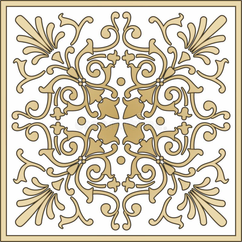 Vector Golden Classic European Square Stock Vector - Illustration of ...