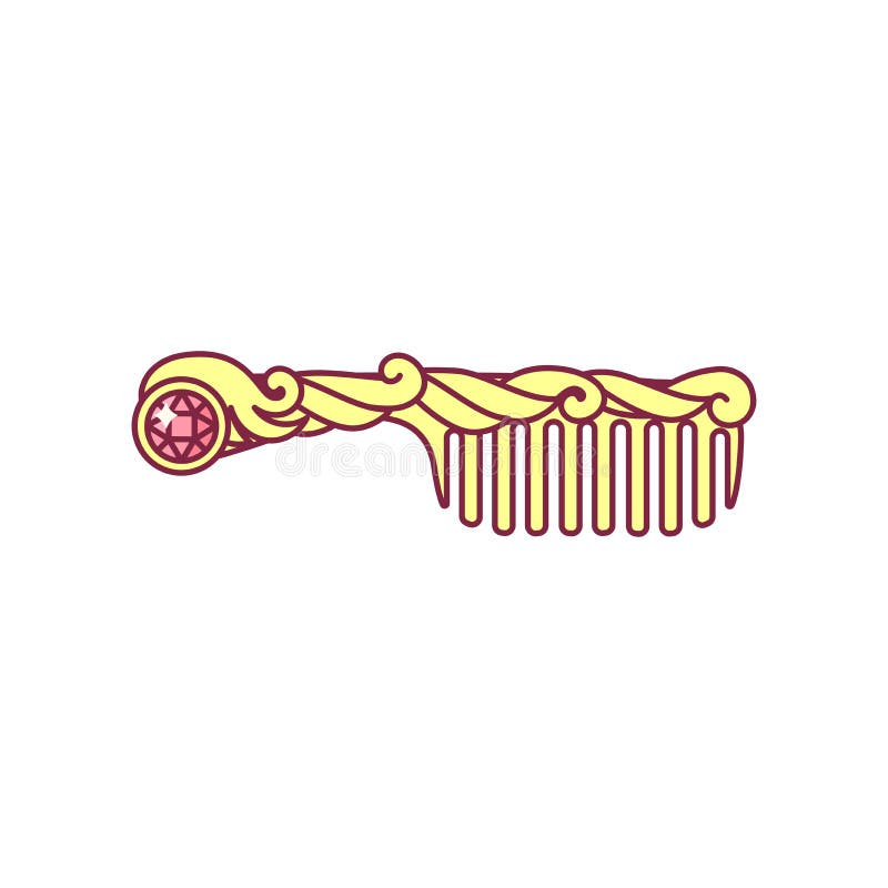 Vector Golden Comb With Handle Stock Vector - Illustration of ...