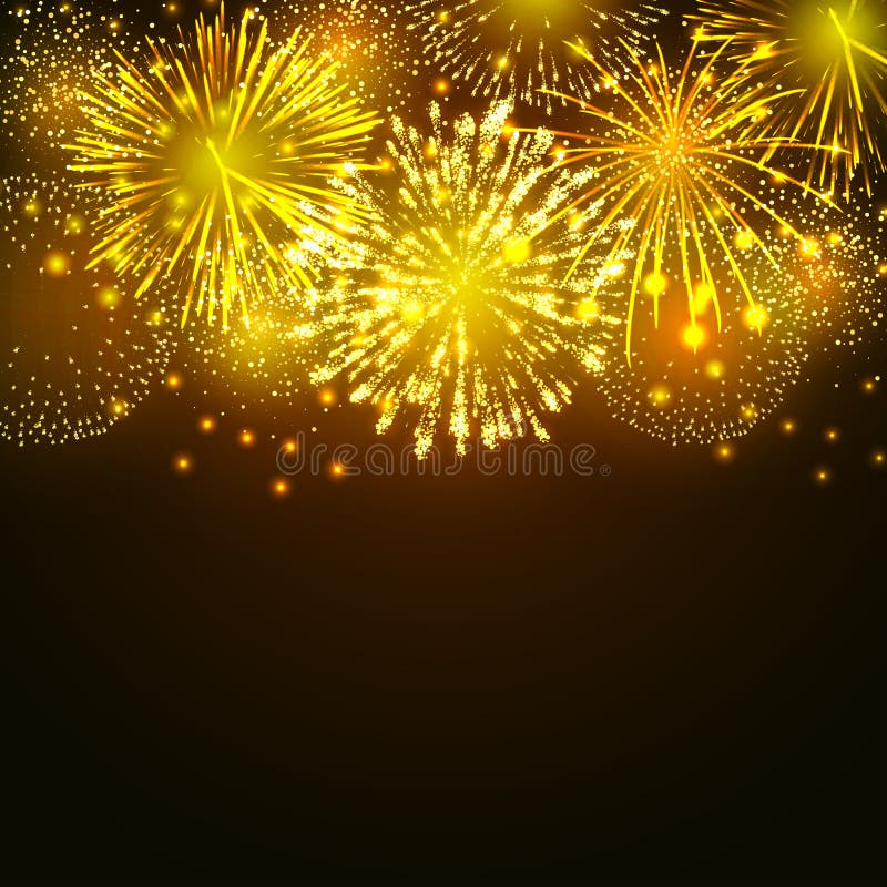 Vector golden firework stock vector. Illustration of fire - 132069356