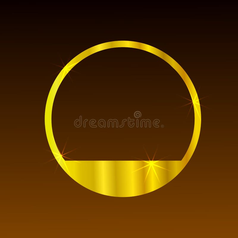 Vector Golden Frame Template, Blank Circle, Shining Logo Template ...