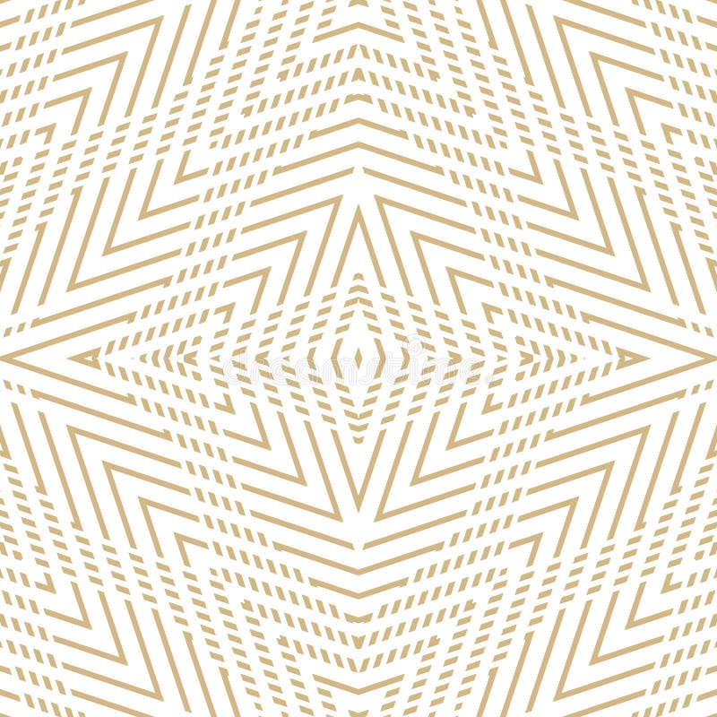 Vector Golden Geometric Lines Pattern. White and Gold Seamless Linear ...