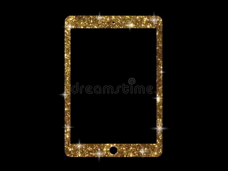 Vector Golden Glitter Gold Color Flat Smart Phone Icon Stock Vector ...