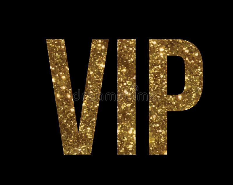 Vector Golden Glitter Isolated Standard Font Word VIP Stock Vector ...