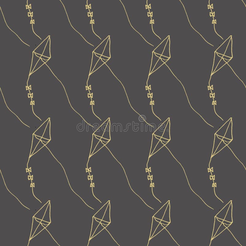 Vector Golden Kite Motif Repeat Pattern Print Background Design Stock ...