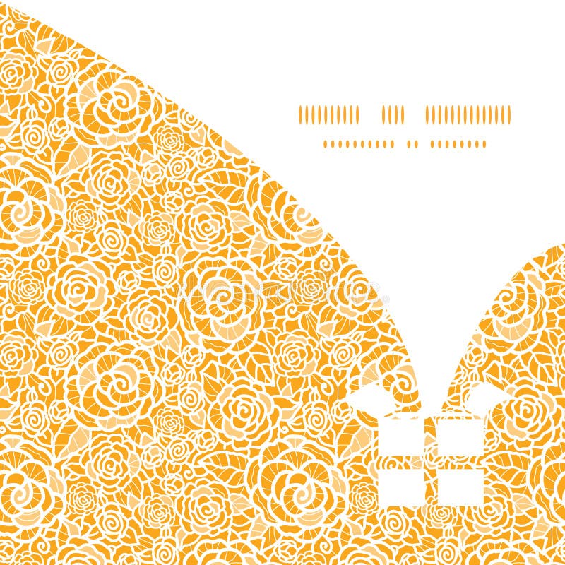 Vector Golden Lace Roses Christmas Gift Box Stock Vector - Illustration ...