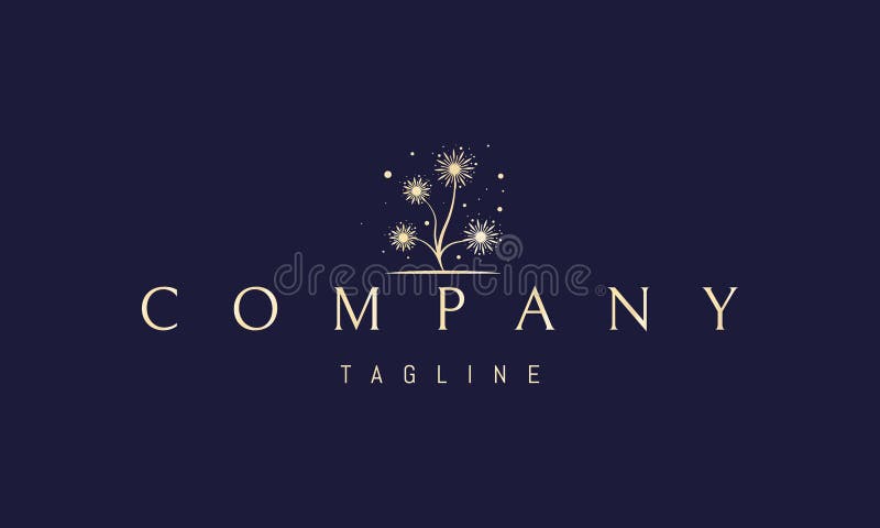 A Vector Golden Logo with an Abstract Image of a Flower in the Form of ...