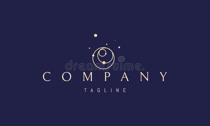 Vector Golden Logo on Which an Abstract Image of Intersecting Orbits in ...