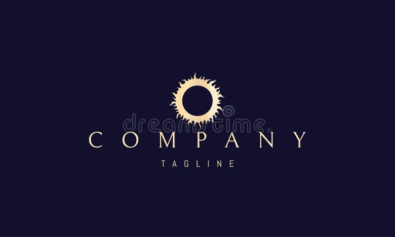 Vector Golden Logo on Which an Abstract Image of a Solar Eclipse. Stock ...