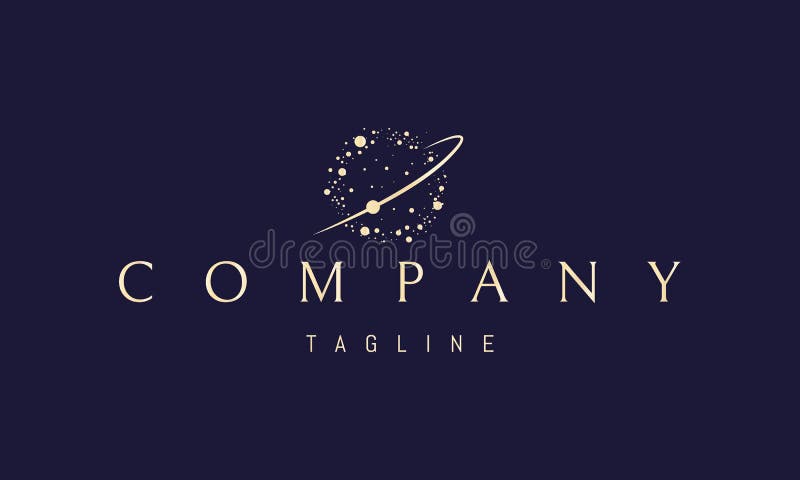 Vector Golden Logo on Which an Abstract Image of Space Dust in the Form ...