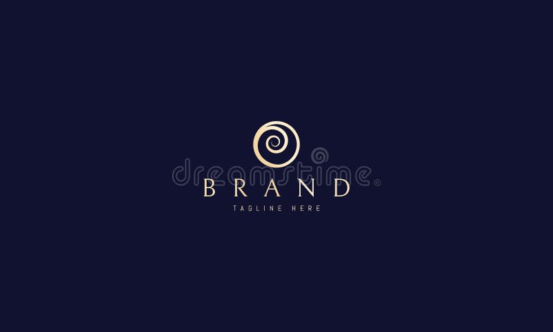 Vector Golden Logo on Which is an Abstract Image of a Whirlpool. Stock ...