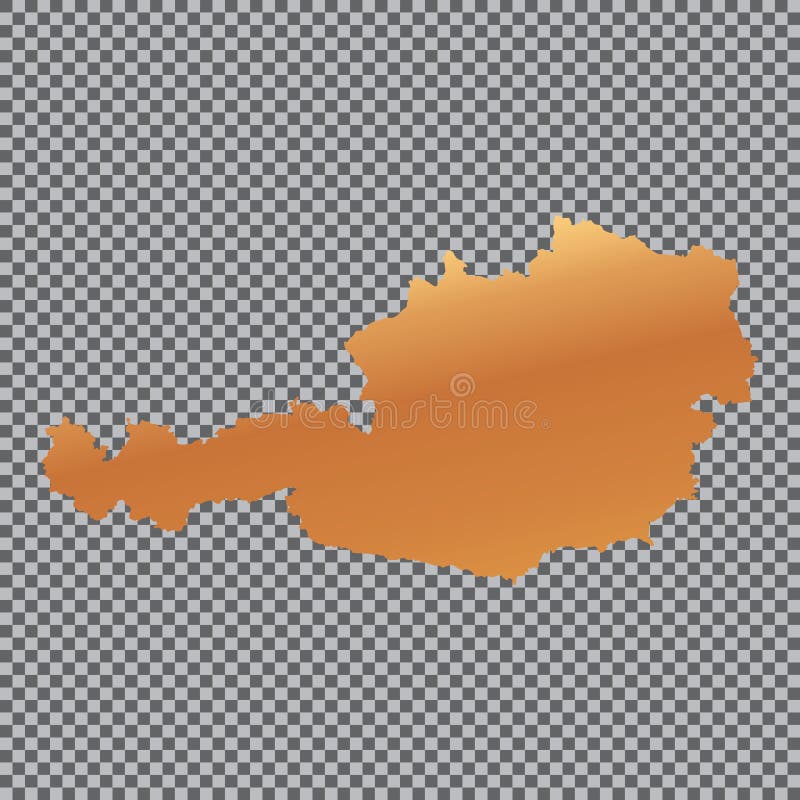 Vector Golden Map of Austria on Transparent Background Stock Vector ...