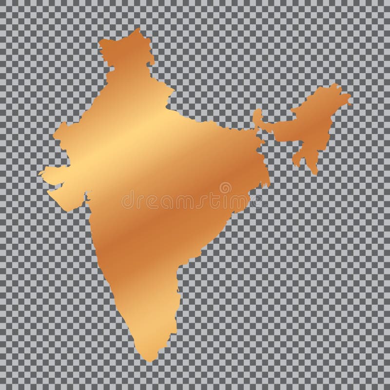 Vector Golden Map of India on Transparent Background Stock Vector ...