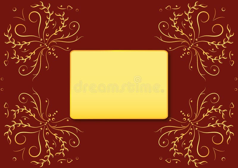 Vector Golden Ornament on a Claret Background. Stock Vector ...