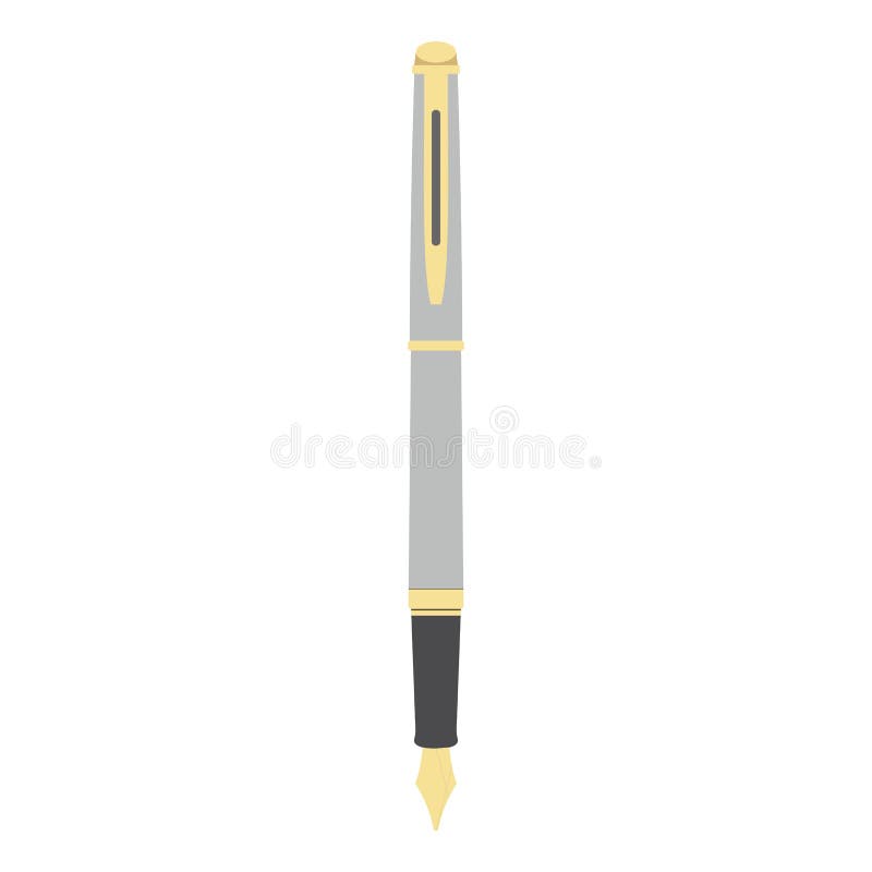Vector golden pen stock vector. Illustration of flat - 79903718