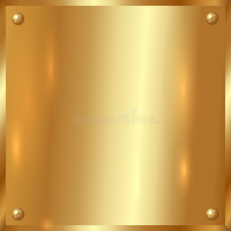 Vector Golden Plate with Screws Stock Vector - Illustration of golden ...