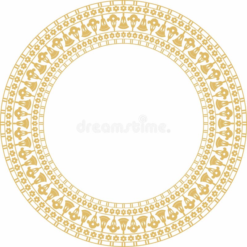 Vector Golden Round Ornament of Ancient Egypt. Stock Vector ...
