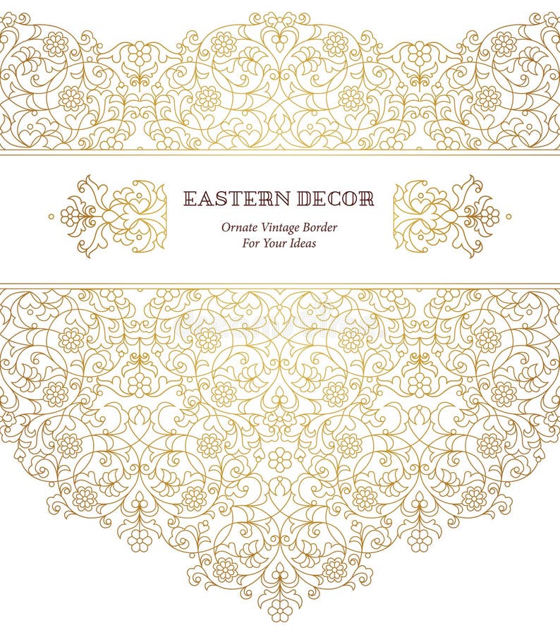 Vector Golden Seamless Border in Eastern Style. Stock Vector ...