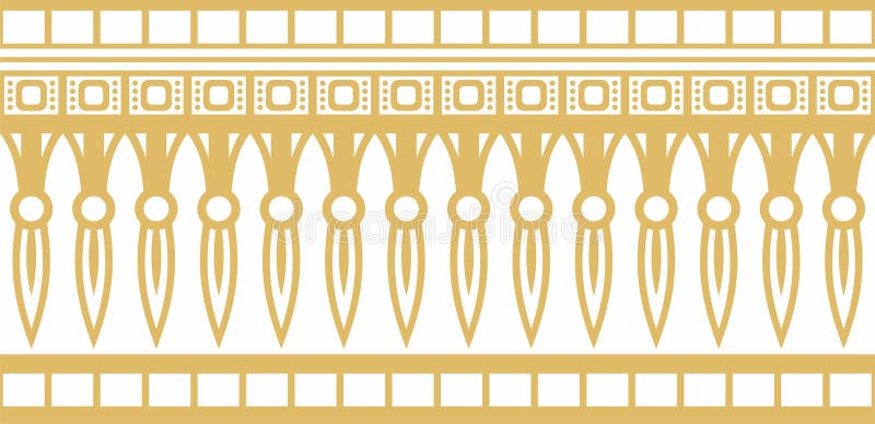 Vector Golden Seamless Ornament of Ancient Egypt. Stock Vector ...