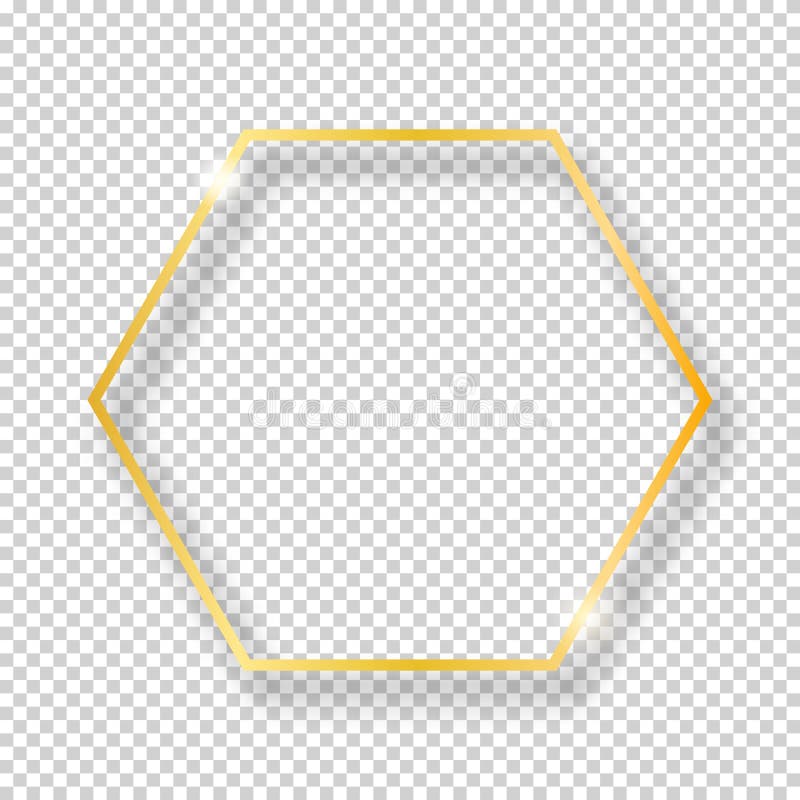 Vector Golden Shiny Vintage Hexagon Frame Isolated on Transparent ... Vector Golden Shiny Vintage Hexagon Frame Isolated on Transparent ...