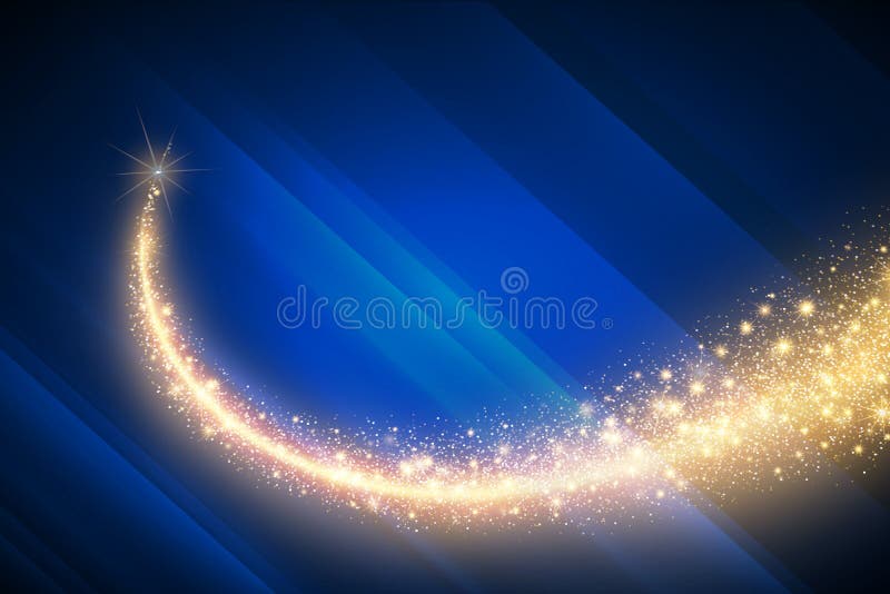 Vector Golden Sparkling Falling Star. Stardust Trail. Cosmic Glittering ...