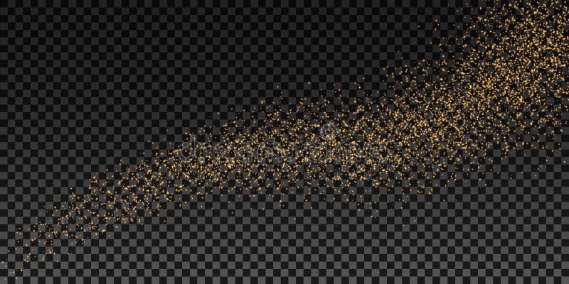 Vector Golden Sparkling Falling Star. Stardust Trail. Cosmic Glittering ...