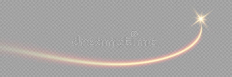 Vector Golden Sparkling Falling Star. Stardust Trail. Cosmic Glittering ...