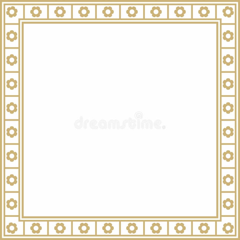 Vector Golden Square Gothic Ornament. Medieval European Rectangle ...