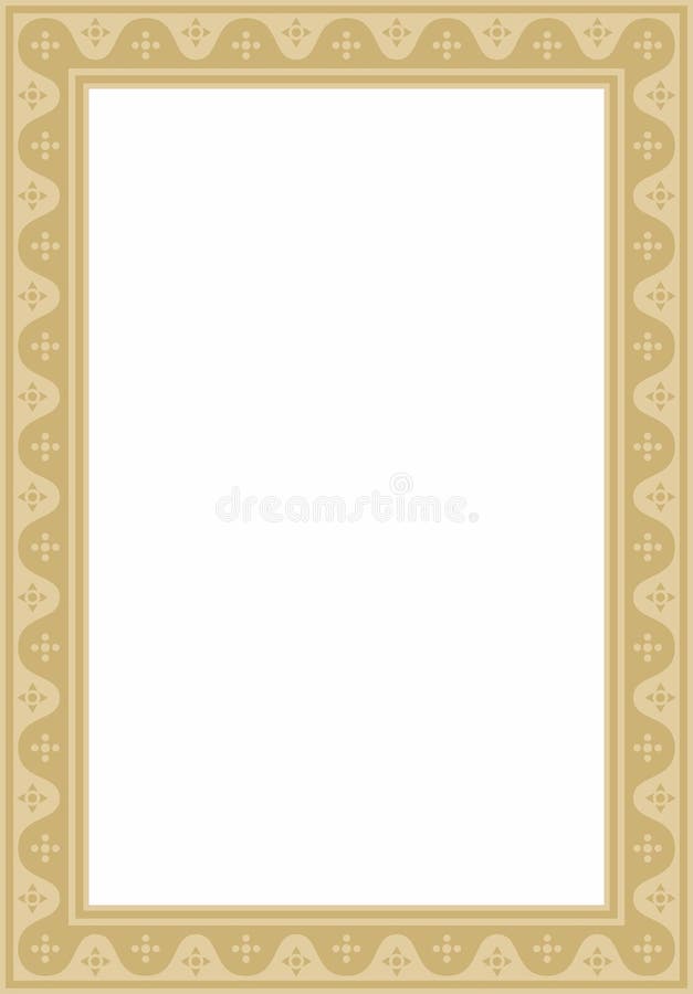 Vector Golden Square Gothic Ornament. Medieval European Rectangle ...