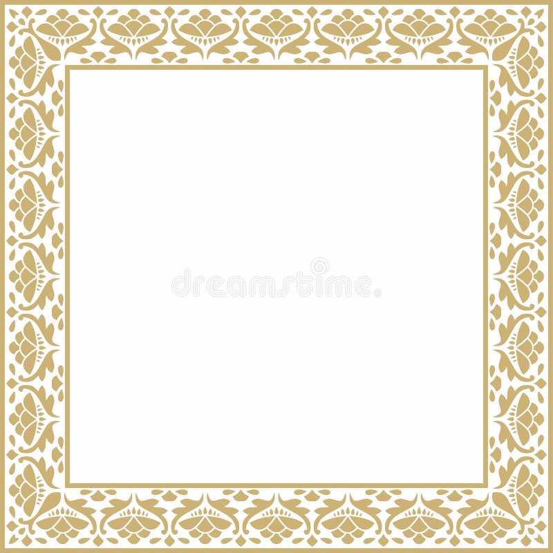 Vector Golden Square National Indian Ornament. Stock Illustration ...