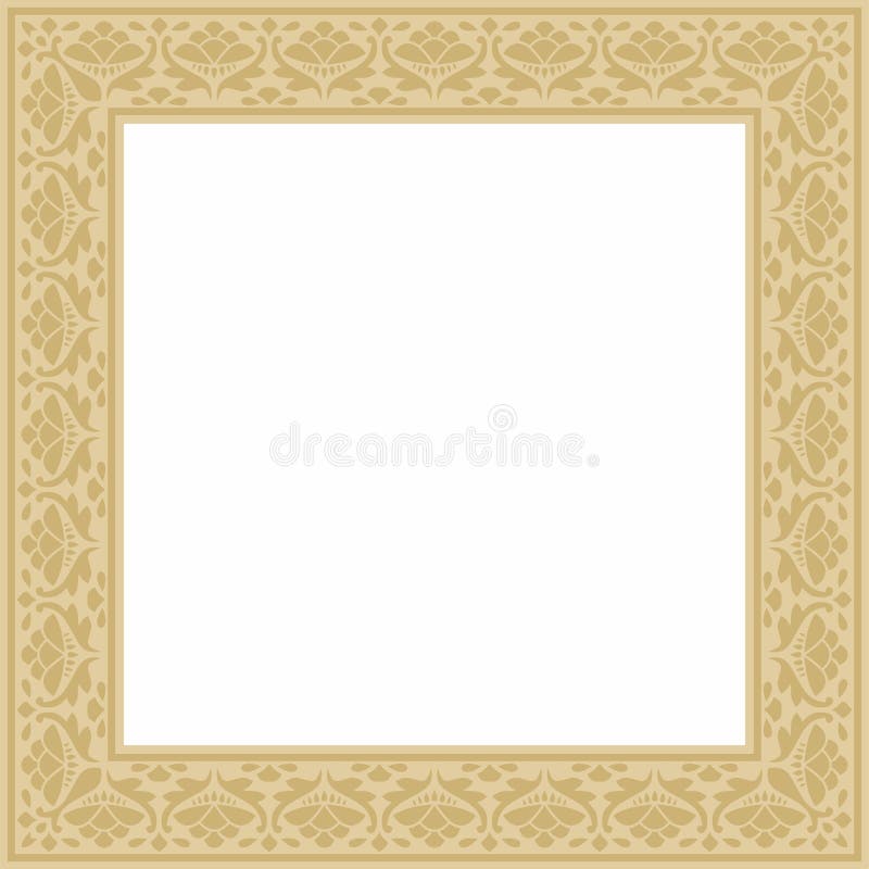Vector Golden Square National Indian Ornament. Stock Vector ...