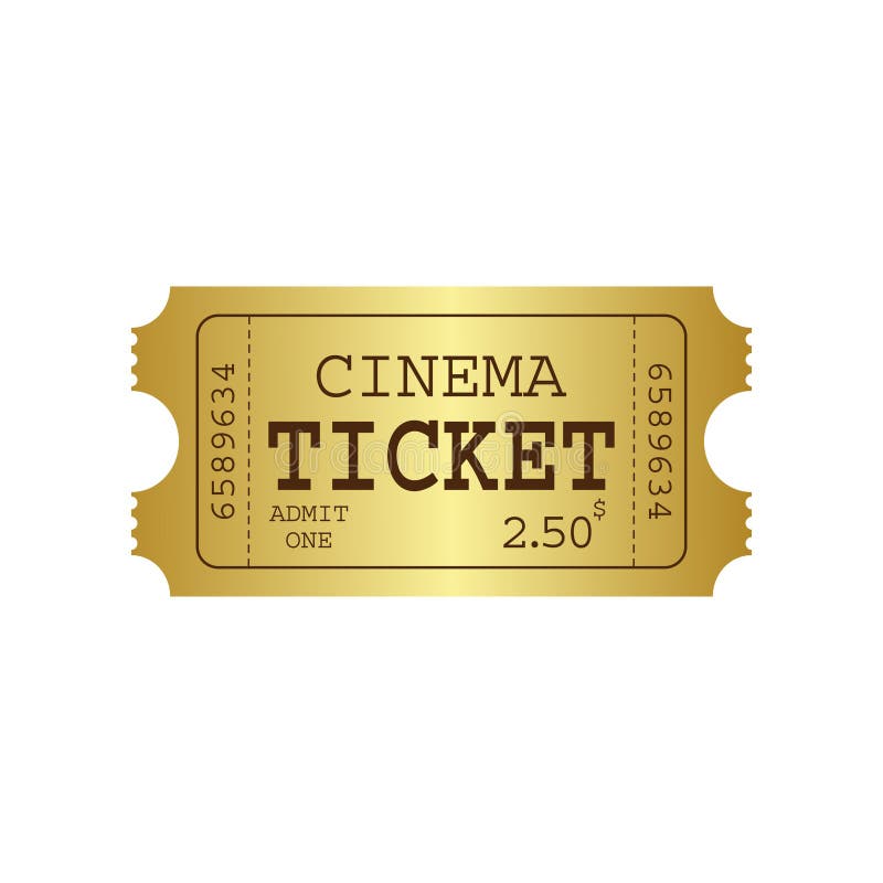 Vector Golden Ticket Template. Cinema Ticket. Invite. Stock Vector ...