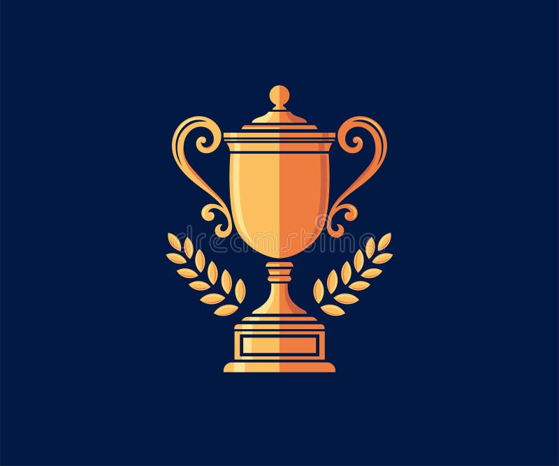 Golden Trophy with Laurel Wreath Vector Stock Vector - Illustration of ...