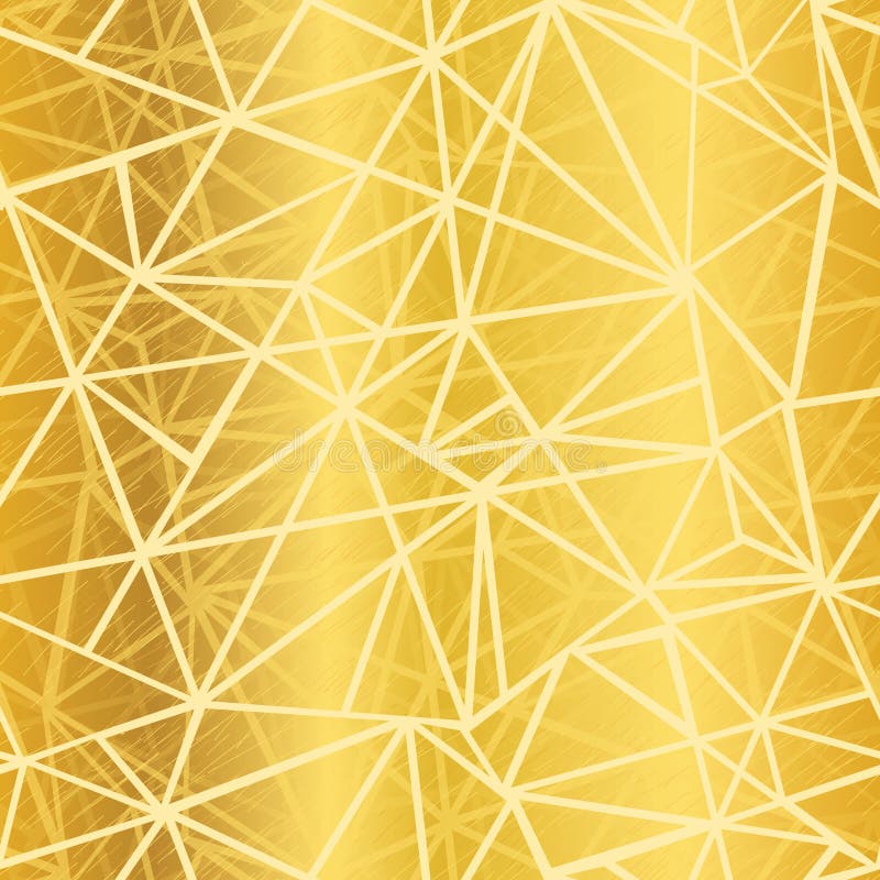 Vector Golden Yellow Glowing Geometric Mosaic Triangles Repeat Seamless ...