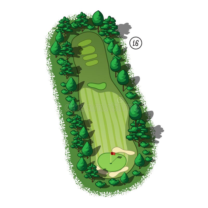 3D Golf Course Hole Layouts Stock Illustration - Illustration of green ...