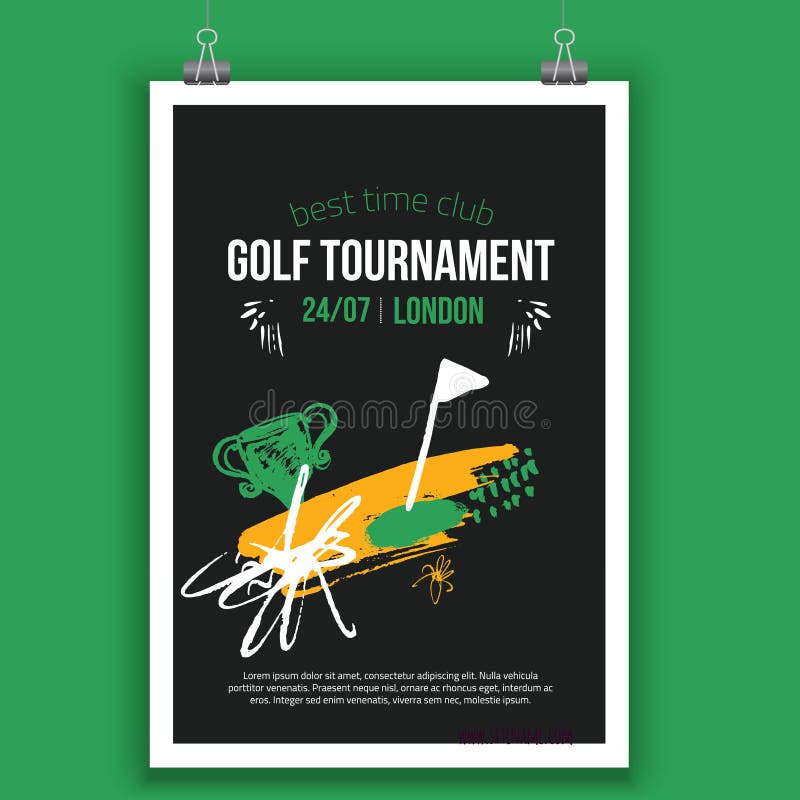 Template for Your Golf Design with Sample Text Stock Vector ...